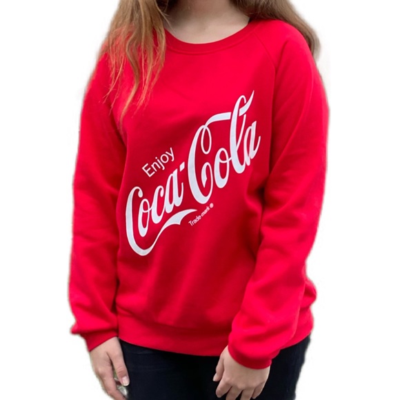 Coca Cola | Tops | Coca Cola Red Sweatshirt A3 | Poshmark